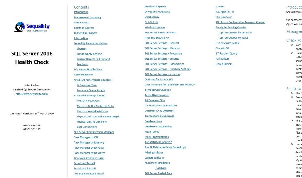 How we perform our SQL Server Health Checks | Our Health Check ethos